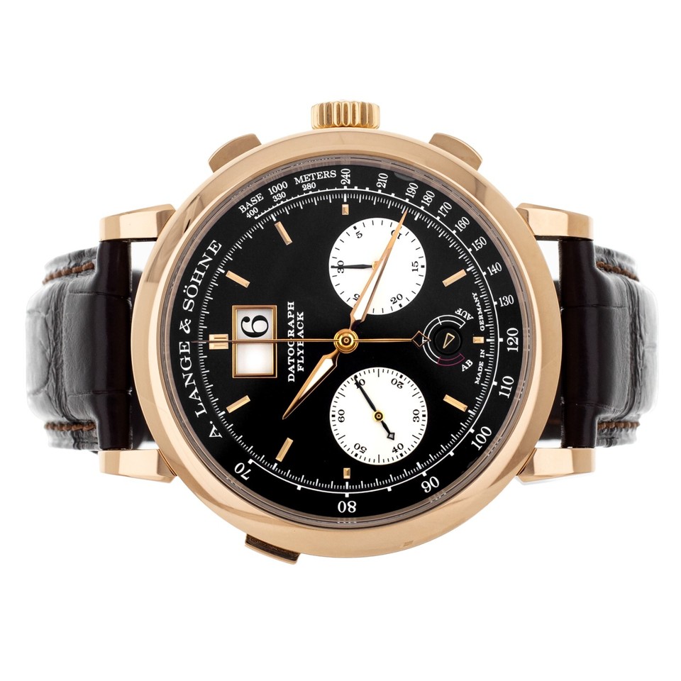 A. Lange & Sohne Datograph Flyback Black Dial Rose Gold Manual 41mm 405 ...