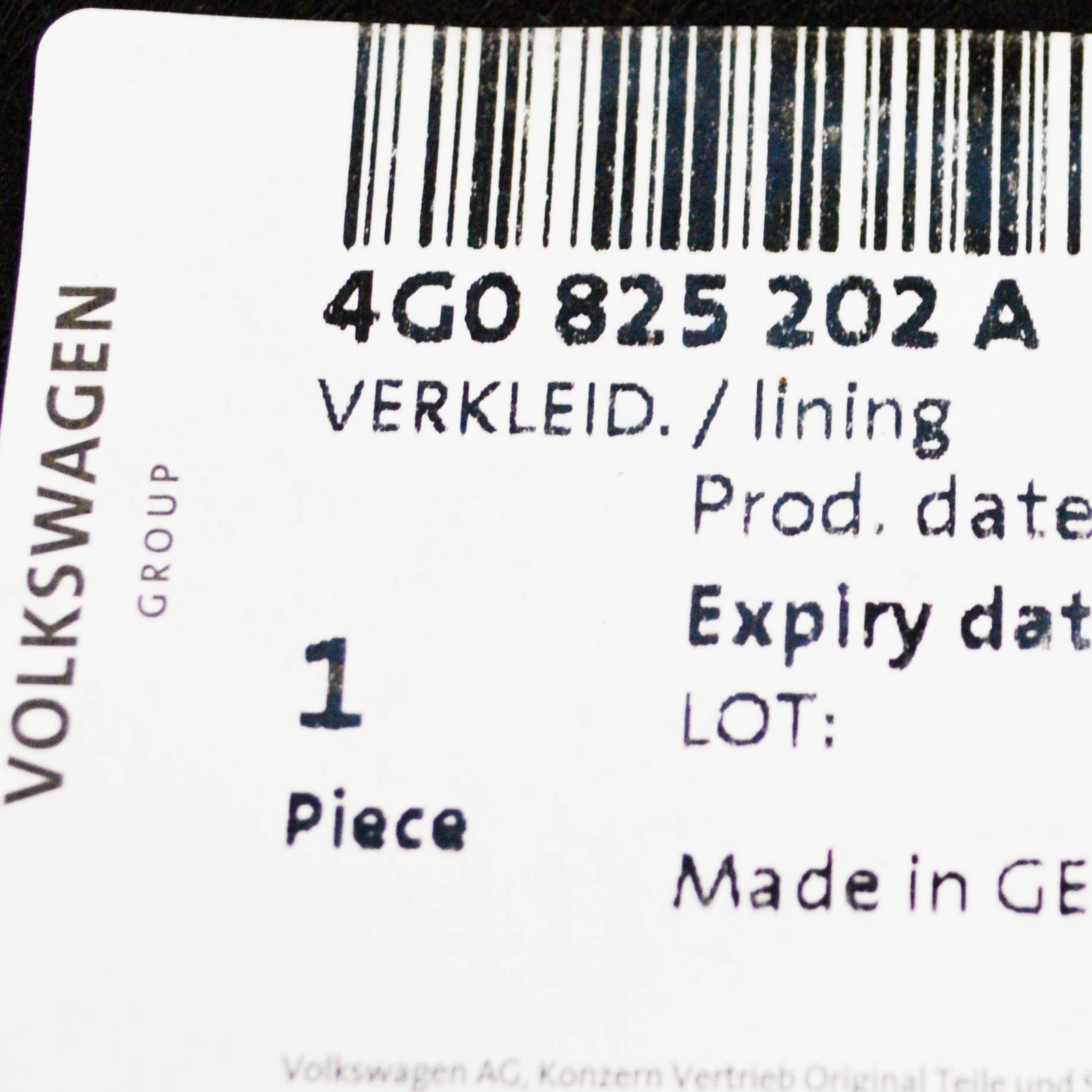 Audi A6 C7 Front Right Underbody Lining Cover 4G0825202A NEW GENUINE ...