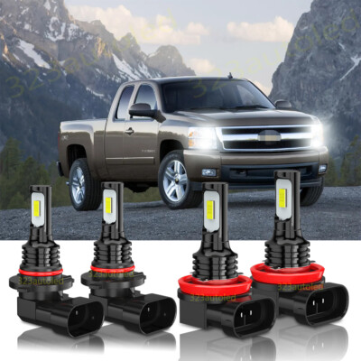 For Chevy Silverado 1500 2500HD 2007-2015 6000K LED Headlight Bulbs ...