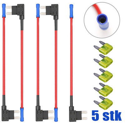 5 Stück Strom Dieb Abgreifer Steck Verteiler Flach Sicherung Adapter ...