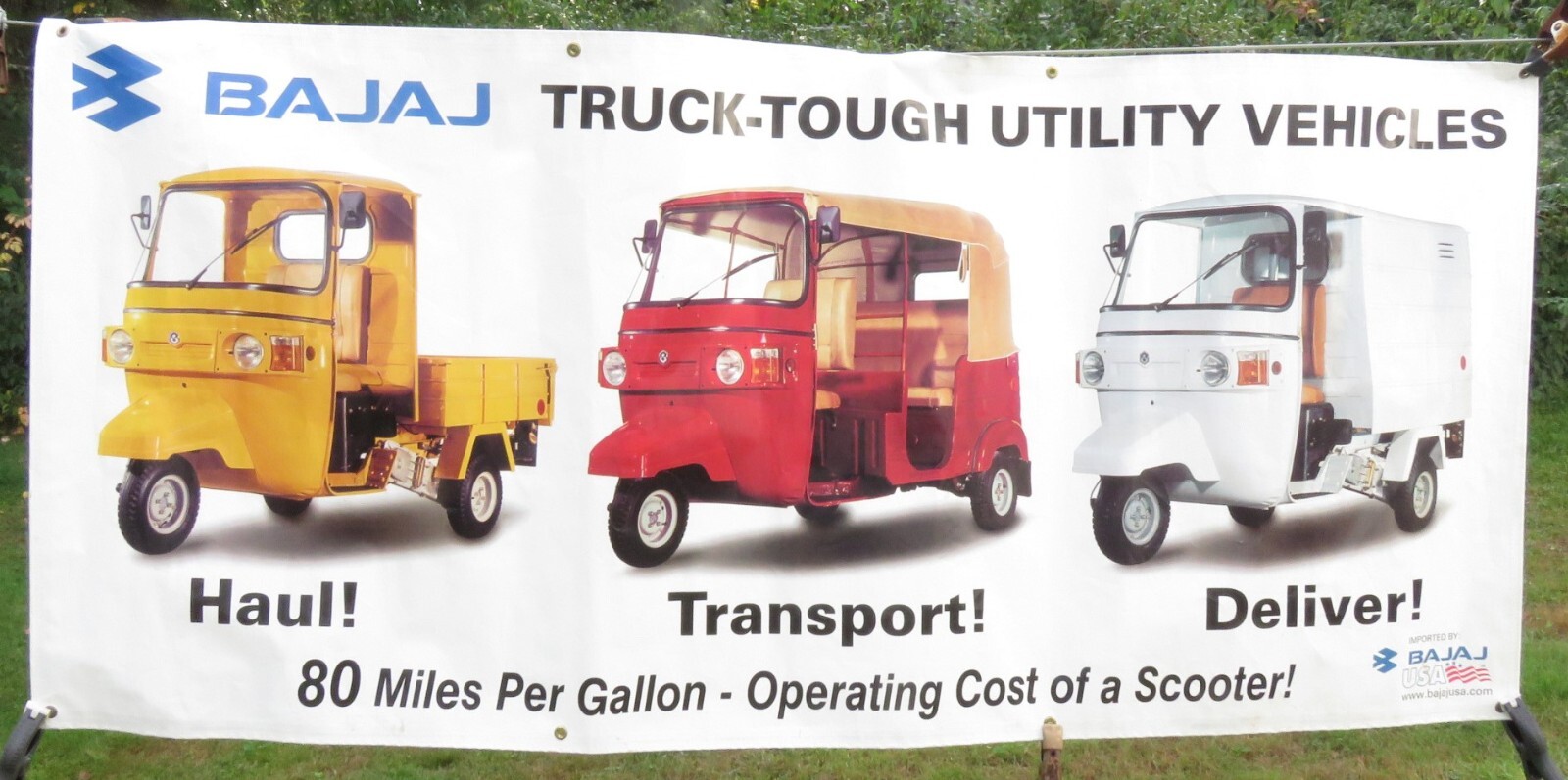 BAJAJ TUK TUK Auto-Rickshaw Dealership Advertising Banner 79" X 36" | eBay