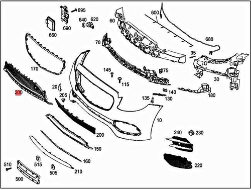 Genuine MERCEDES C238 S213 W213 Coupe Sedan Cover Bumper Center ...