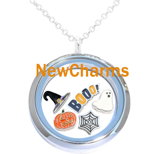Halloween Floating Locket Gift Set - Includes Necklace & 5 Spooky ...