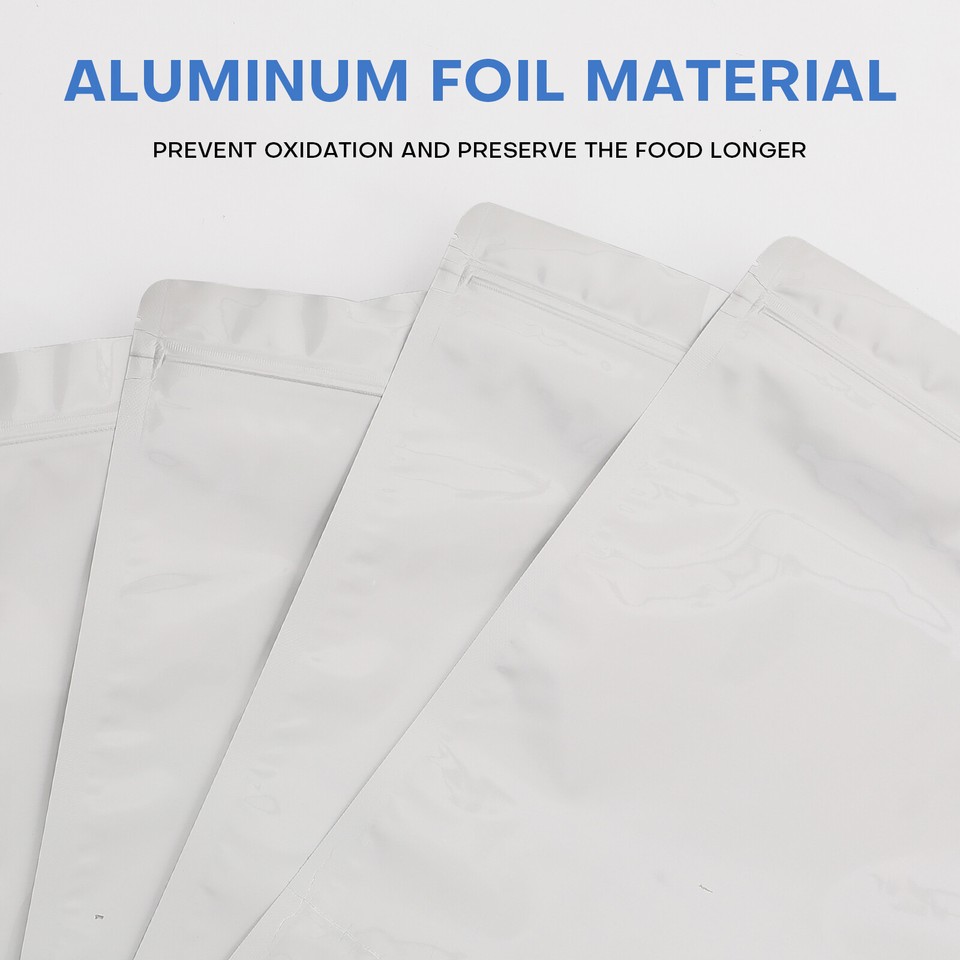 Stand Up Mylar Bags 8.7Mil with Oxygen Absorbers Resealable Food ...
