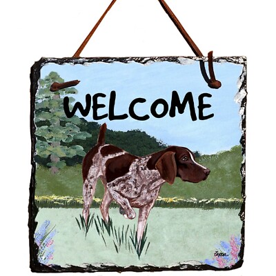 German Shorthair Pointer Hanging Slate Welcome Sign | eBay