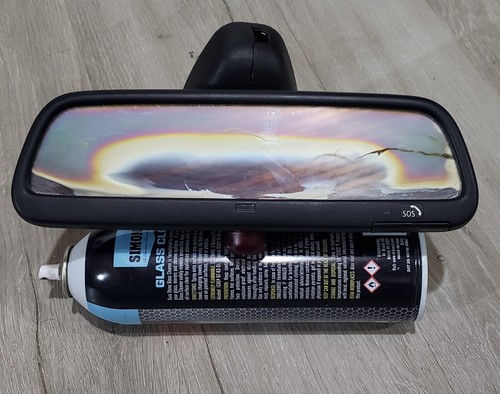 01-06 BMW E46 M3 325 330 Rear View Mirror SOS auto-dim damaged screen w ...