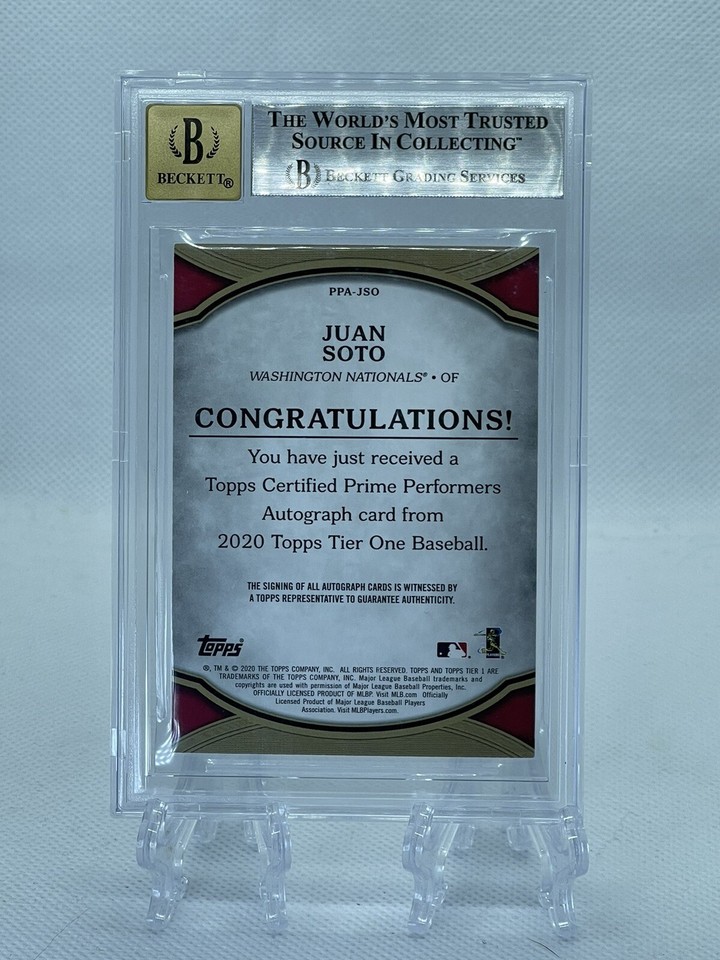 2020 Topps Tier One Juan Soto Prime Performer Auto /120 BGS 9🔥🔥 | eBay