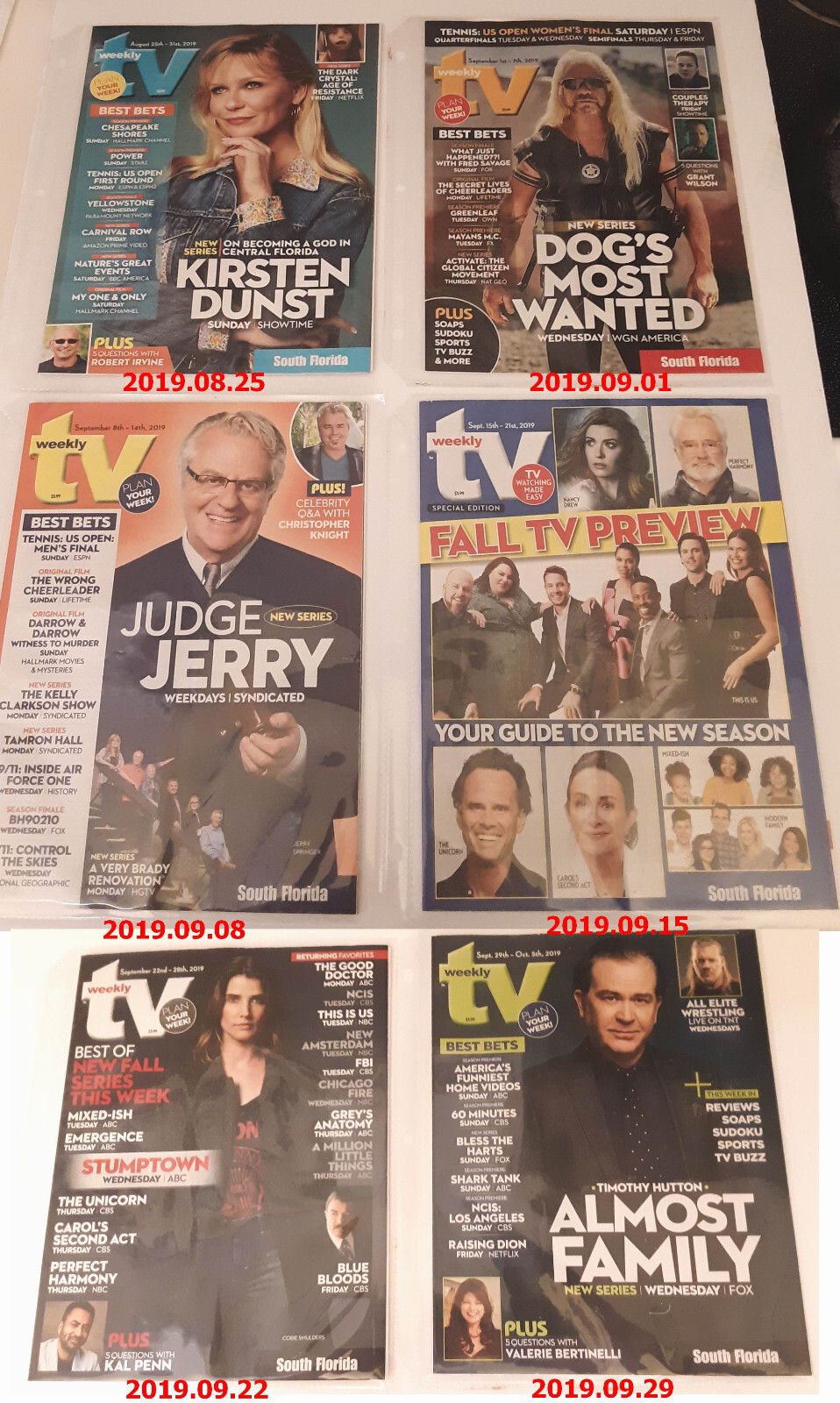 TV Weekly magazine issues from 2019. Rare and nice covers of current TV ...