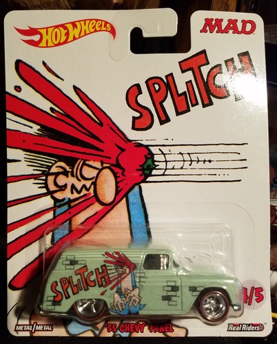 HOT WHEELS '55 CHEVY PANEL MAD MAGAZINE 4/5 "SPLITCH" w/REAL RIDERS | eBay