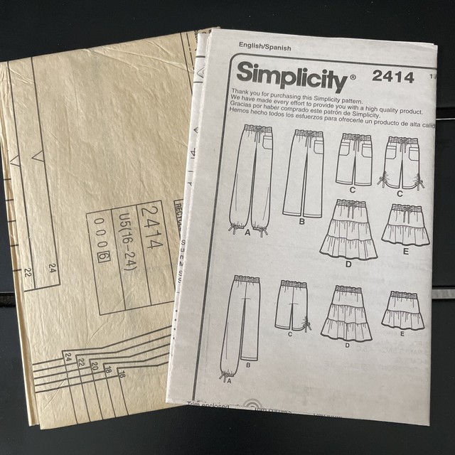 Pants Shorts Skirt Size 16 to 24 Sewing Pattern Simplicity 2414 Read ...