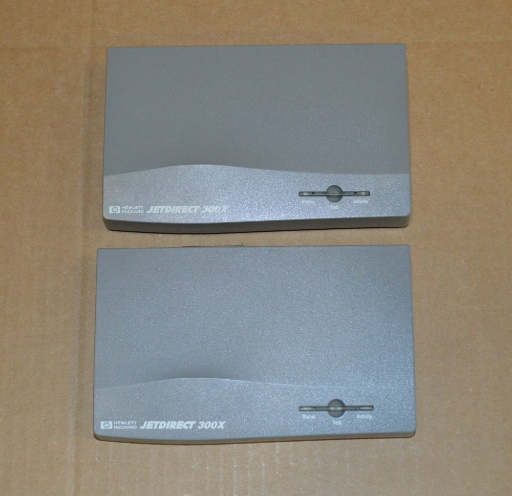 Lot of 2 Hewlett Packard JetDirect 300X External Print Server w/o AC ...