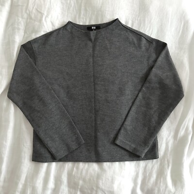 Uniqlo Wool Blend Boatneck Top - Gray | eBay