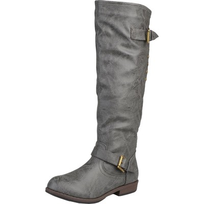 Journee Collection Womens Spokane Faux Leather Riding Boots Shoes BHFO ...