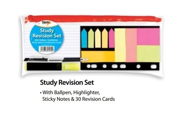 Study Revision Set Plastic Pencil Case Ideal for GCSE School Starters ...