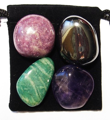 ADD / ADHD RELIEF Tumbled Crystal Healing Set = 4 Stones + Pouch ...
