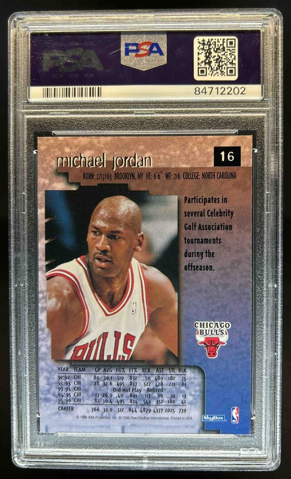 1996-97 Skybox Premium Michael Jordan #16 Bulls PSA 9 | eBay