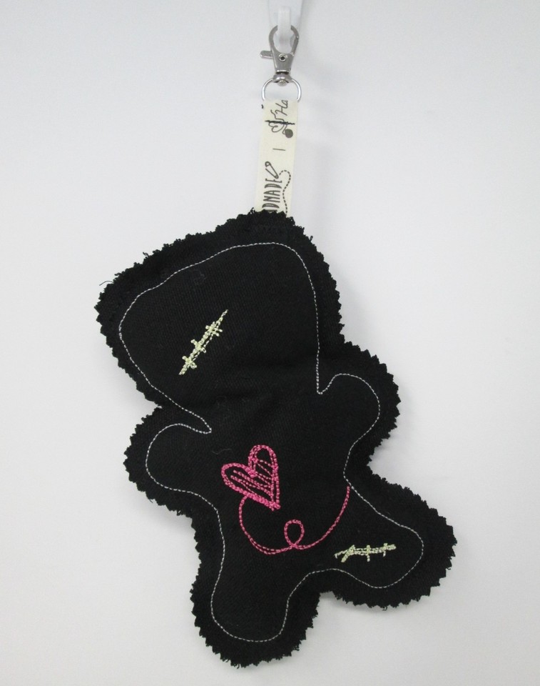 Voodoo Doll Plush Purse Bag Charm Keychain Pin Cushion Halloween Green ...
