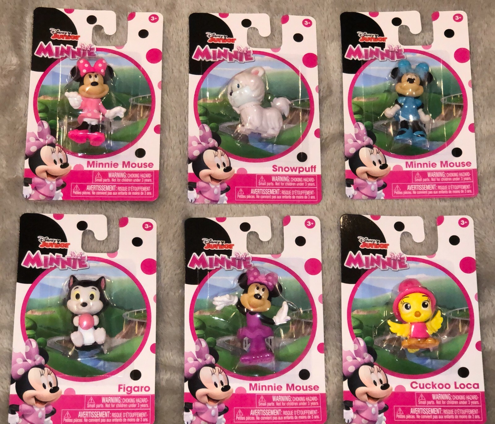 Disney Junior Minnie Mouse 2" figures Cupcake Cake Snowpuff Figaro ...