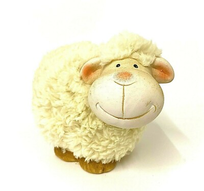 Deko-Figur Keramik/Plüsch in Größe Ca. 19 x 13 cm Schäfchen | eBay.de