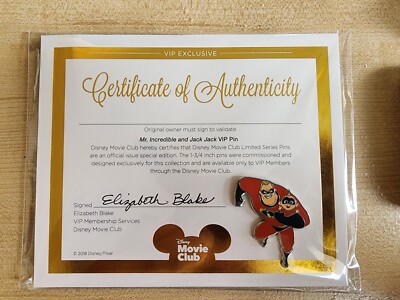 Disney Movie Club, Mr. Incredible And Jack Jack VIP Pin With ...
