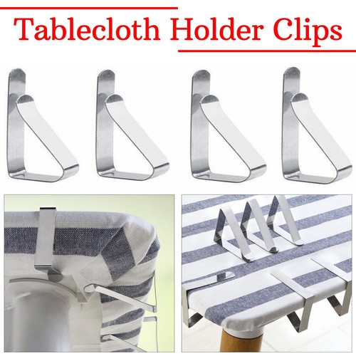 4/12Pcs Acier Table Tissu Housse Nappe Support Clips Métal Chevilles ...