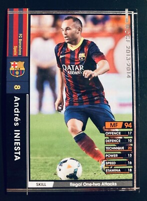 2013-14 Panini Sega WCCF # 233 Andres Iniesta Barcelona black soccer ...