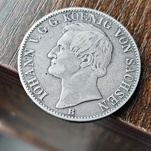 German States Saxony 1861 B Taler Coin Thaler VEREINSTALER 90% Silver ...