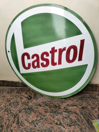 Vintage Castrol Enamel Sign 1 Sided 30 Inches Round | eBay