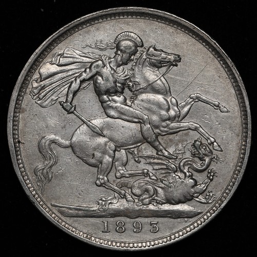 Great Britain Queen Victoria Veiled Head Silver Crown Coin 1893 LVI ...