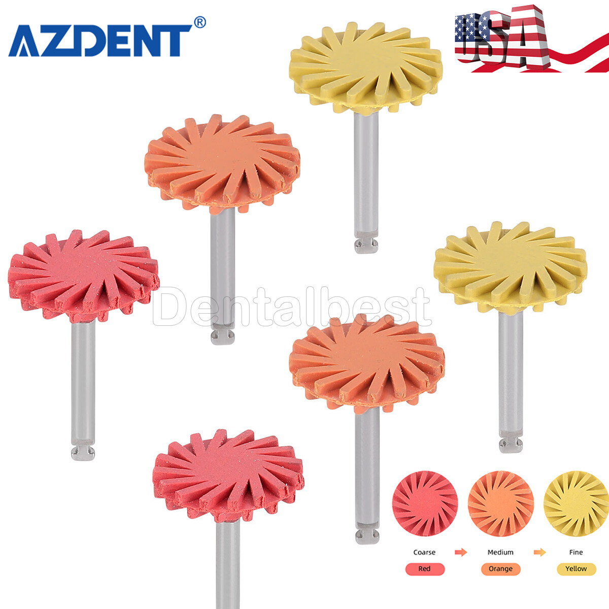 6pcs Dental Composite Polishing Instruments Polishing Instruments RA 2 ...