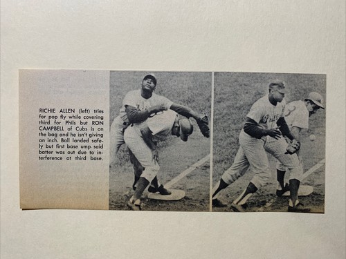 Richie Allen Phillies Ron Campbell Cubs 1967 S&S Baseball Pictorial 7X3 ...