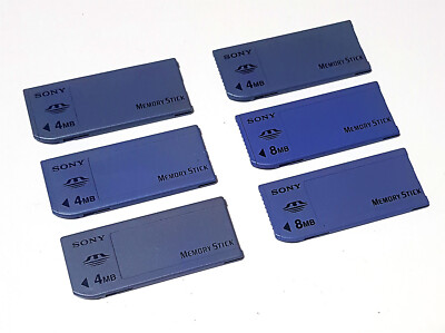 Lot of 6 Sony MemoryStick memories, 4 of 4mb and 2 of 8mb all tested | eBay