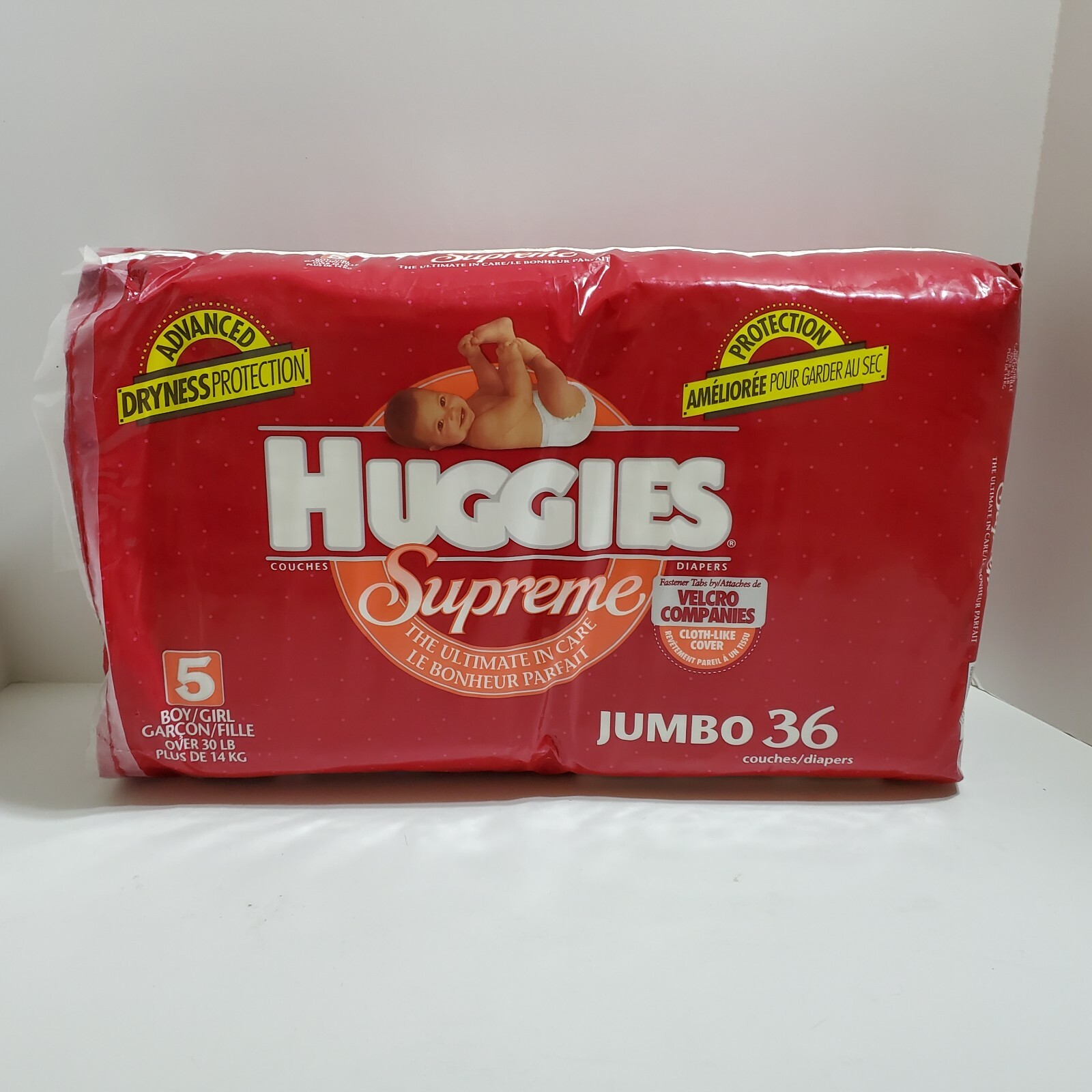 Free Shipping Cheap Bargain Gift Vintage Huggies Size 5 Supreme Jumbo ...