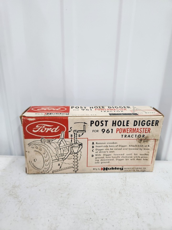 Vintage Original 1/12 Hubley Ford Post Hole Digger Toy With Box Farm ...