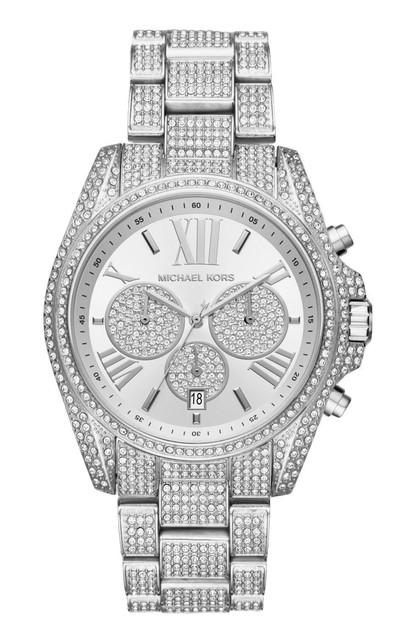Michael Kors Bradshaw Pavé 43 mm Stainless Steel Case Women's Wrist ...