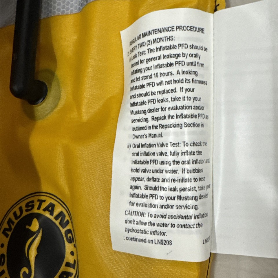 MUSTANG SURVIVAL MD3183 Inflatable PFD hydrostatic LIFE VEST | eBay