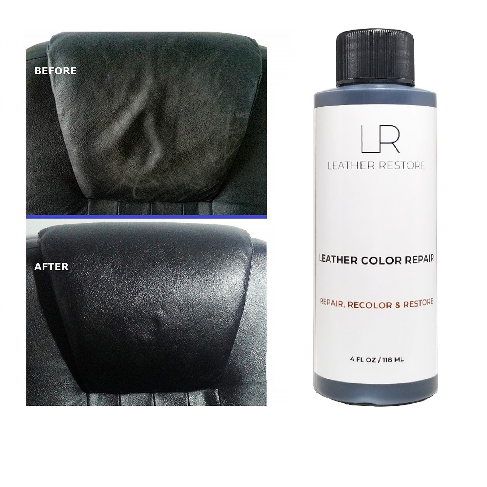 Leather Color Repair 4 OZ Recolor Restorer Couch Furniture Car Vinyl ...