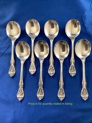 Set of 4 Gorham King Edward Sterling 6-1/4” Round Cream Soup Spoons NO ...