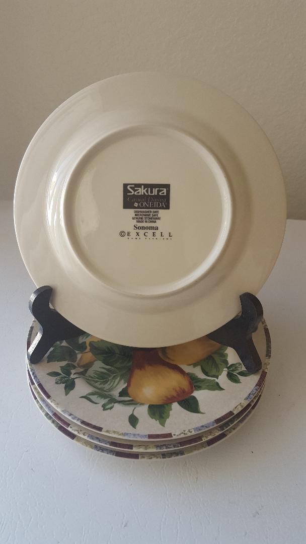 New 5 Pc Sakura Oneida SONOMA EXCELL Genuine Stoneware plates & Mug | eBay
