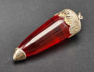 Business Gift Fang Red Naga Eye Gem Crystal Silver Cap Pendant Thai ...