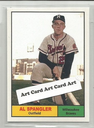 Al Spangler Milwaukee Braves 2022 Baseball Art Card | eBay