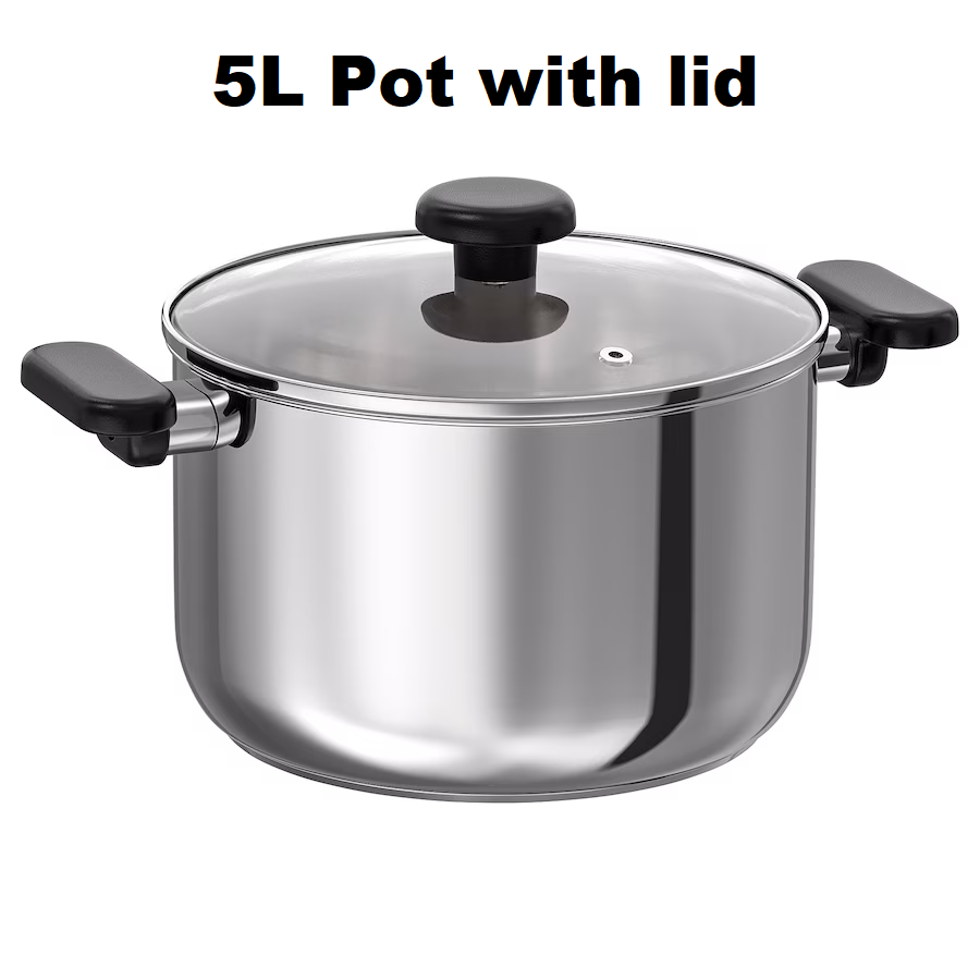 10L Cooking Pot With Lid Stockpot Saucepan Non-Stick Stainless Steel ...
