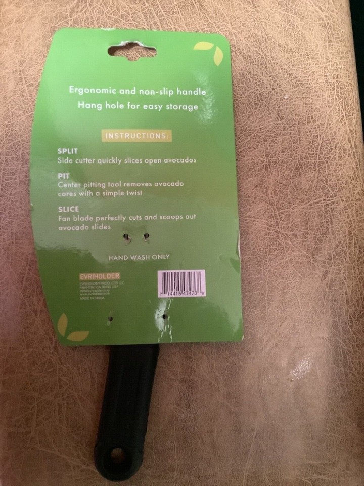 AVO Tool Avocado Split Pit Slicer 3-in-1 Green Ergonomic Black Handle ...