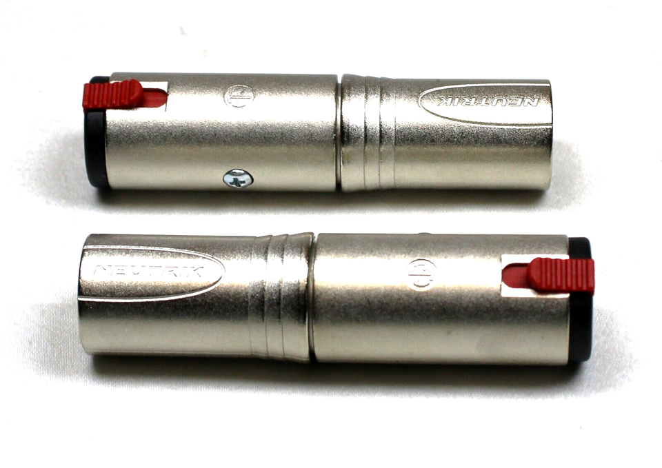 (2) Two Genuine NEUTRIK NA3MJ - 1/4" TRS Female Locking Jack To XLR ...