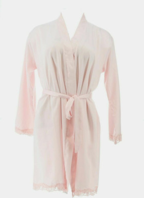 Rhonda Shear Satin Lace Robe , Light Pink , L | eBay