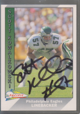 Autographed 1991 Pacific Scott Kowalkowski - Eagles | eBay