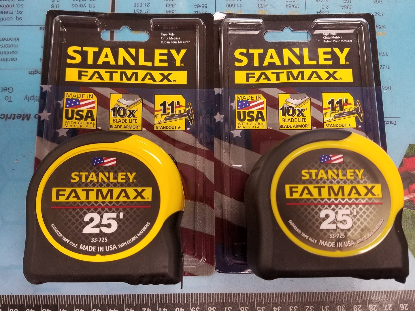STANLEY 33-725 PACK OF 2 PZ 25-FEET FATMAX TAPE MEASURE | eBay
