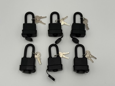 Waterproof Padlocks Keyed Alike for Outdoor use, 1-9/16 Inch. Pack of 6 ...