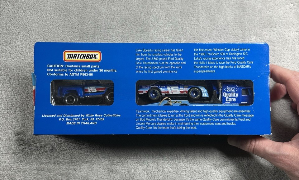 Lake Speed #15 QC Racing Ford 1993 Matchbox Team Convoy 1/64 NASCAR New ...
