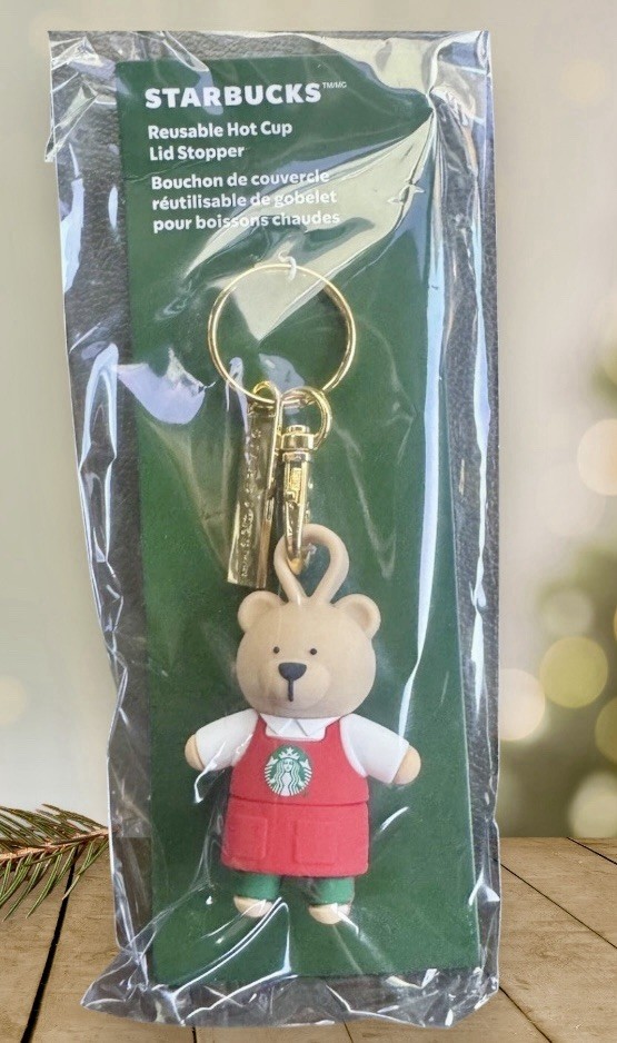 Starbucks Holiday Collection 2025 Bearista Lid Stopper Bear Keychain ...